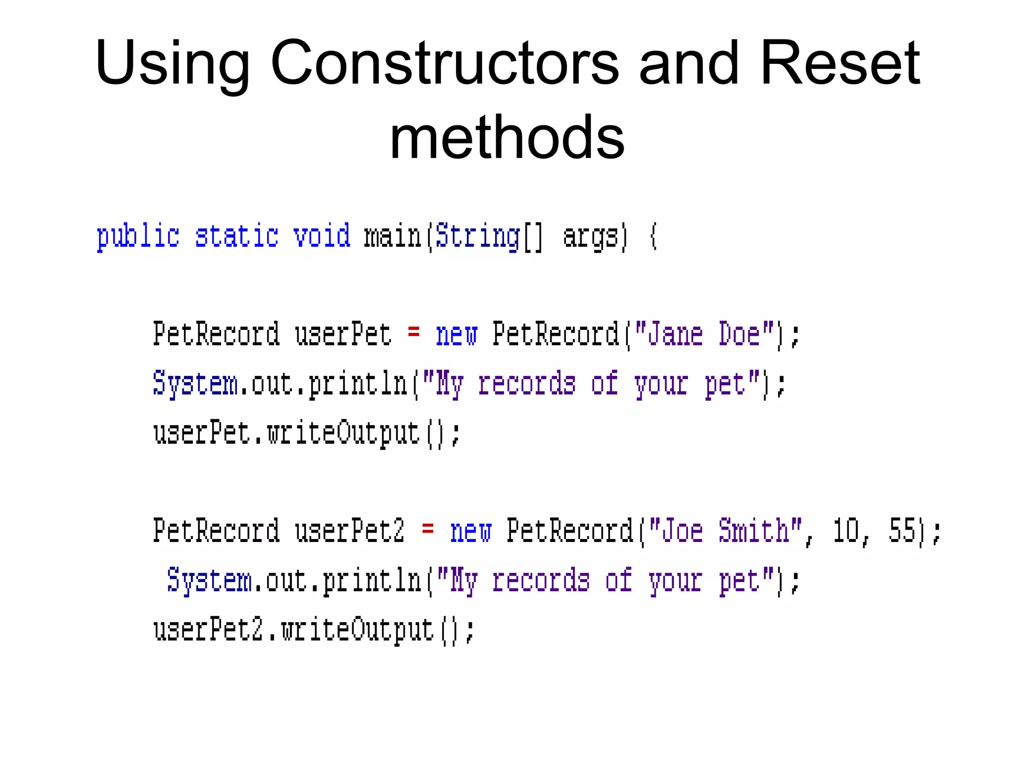 Java Lec Constructors Ppt Programming Languages Computing
