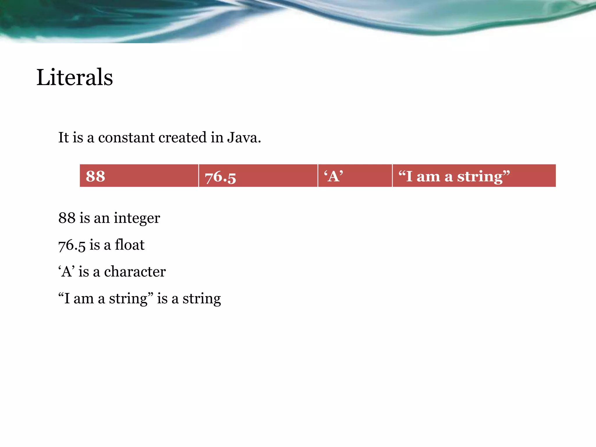 Java – lexical issues | PPTX