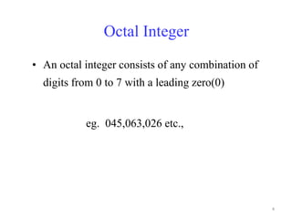 Java literals | PPTX | Programming Languages | Computing