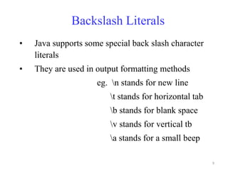 Java literals | PPTX