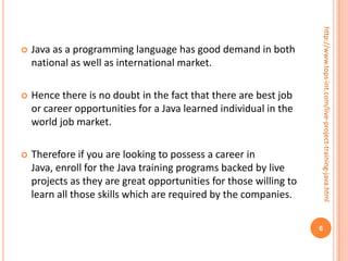Java live project training | PPTX