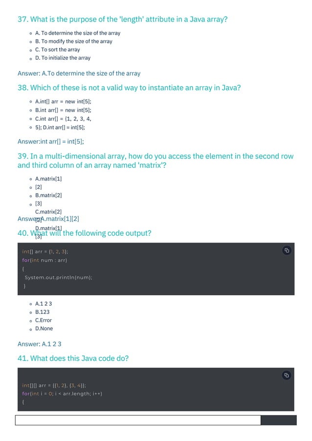 Java MCQ Questions and Answers PDF By ScholarHat | PDF | Programming Languages | Computing