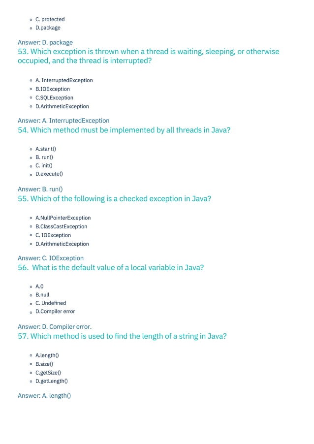 Java Mcq Questions And Answers Pdf By Scholarhat Pdf Programming Languages Computing