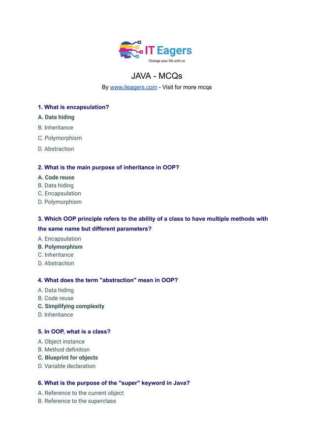 Java MCQs.pdf | Programming Languages | Computing