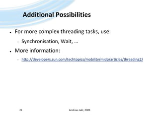 Java ME - 04 - Timer, Tasks and Threads | PPTX