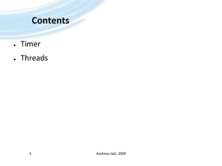Java ME - 04 - Timer, Tasks and Threads | PPTX