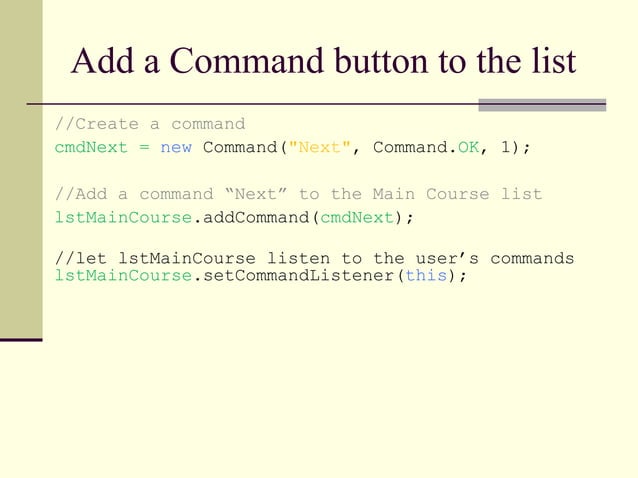 Java me lab2-slides (gui programming) | PPT