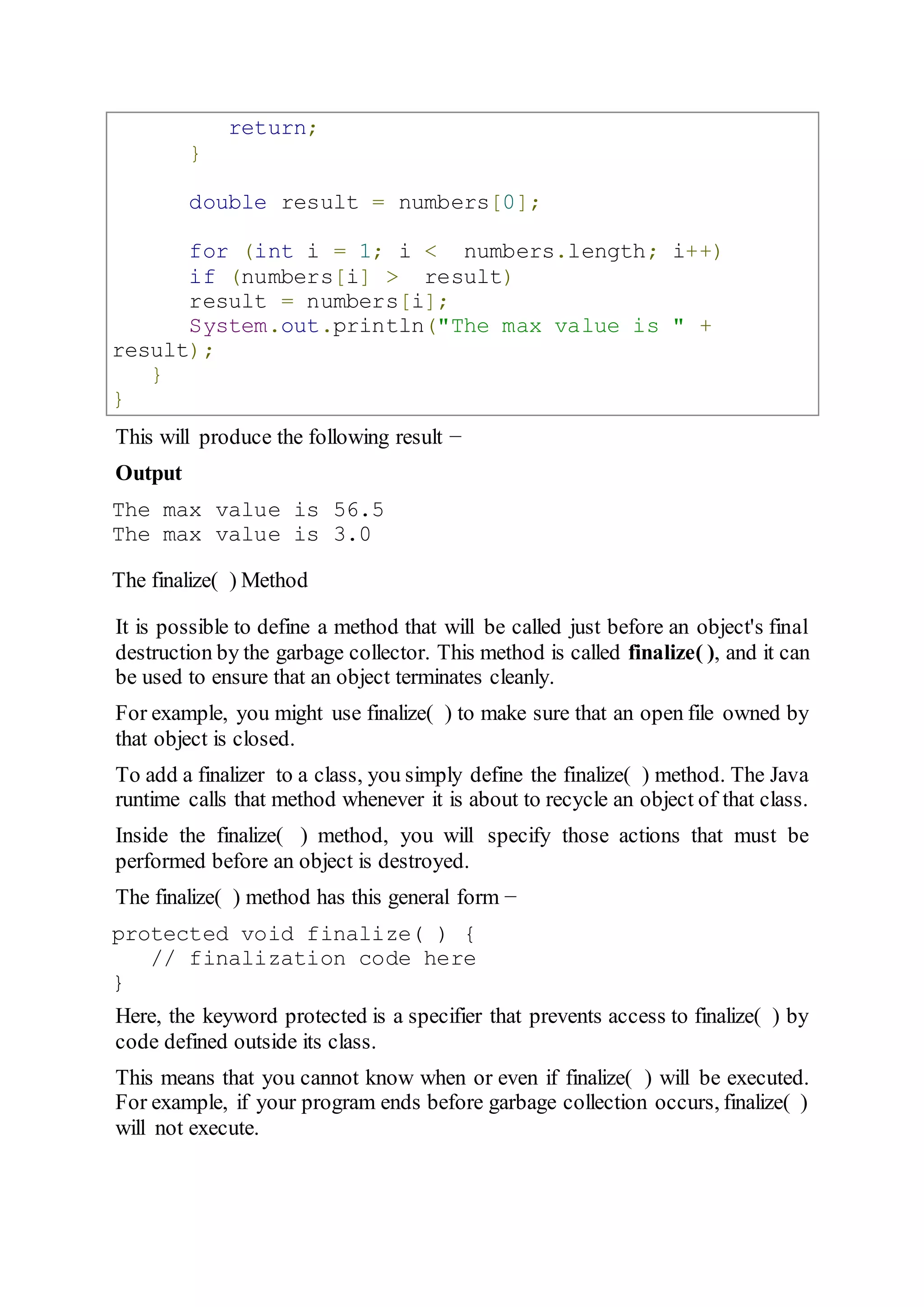 Methods in Java | DOCX | Programming Languages | Computing