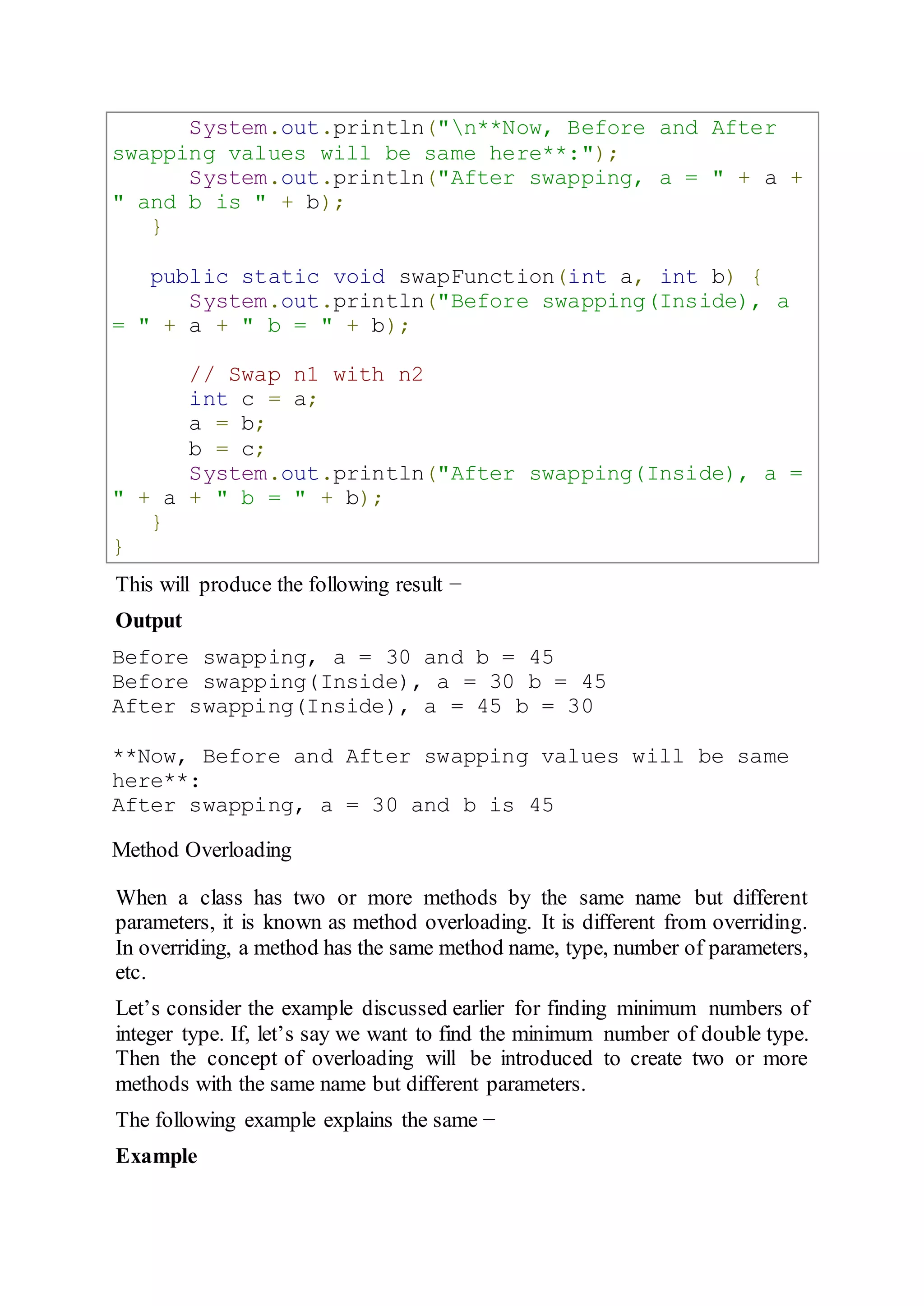 Methods in Java | DOCX