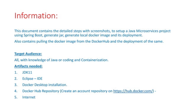 Java microservicesdockerdockerhubusecase2 | PPTX | Operating Systems | Computer Software and ...