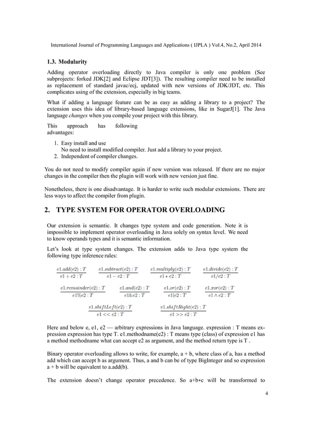 Java modular extension for operator overloading | PDF Java modular extension for operator overloading | PDF