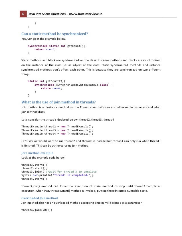 Java Multi Threading And Synchronization
