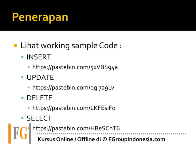 Modul Kelas Programming : Java MySQL | PPT