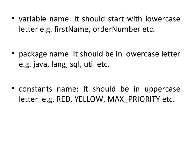 Java naming conventions | PPT Java naming conventions | PPT