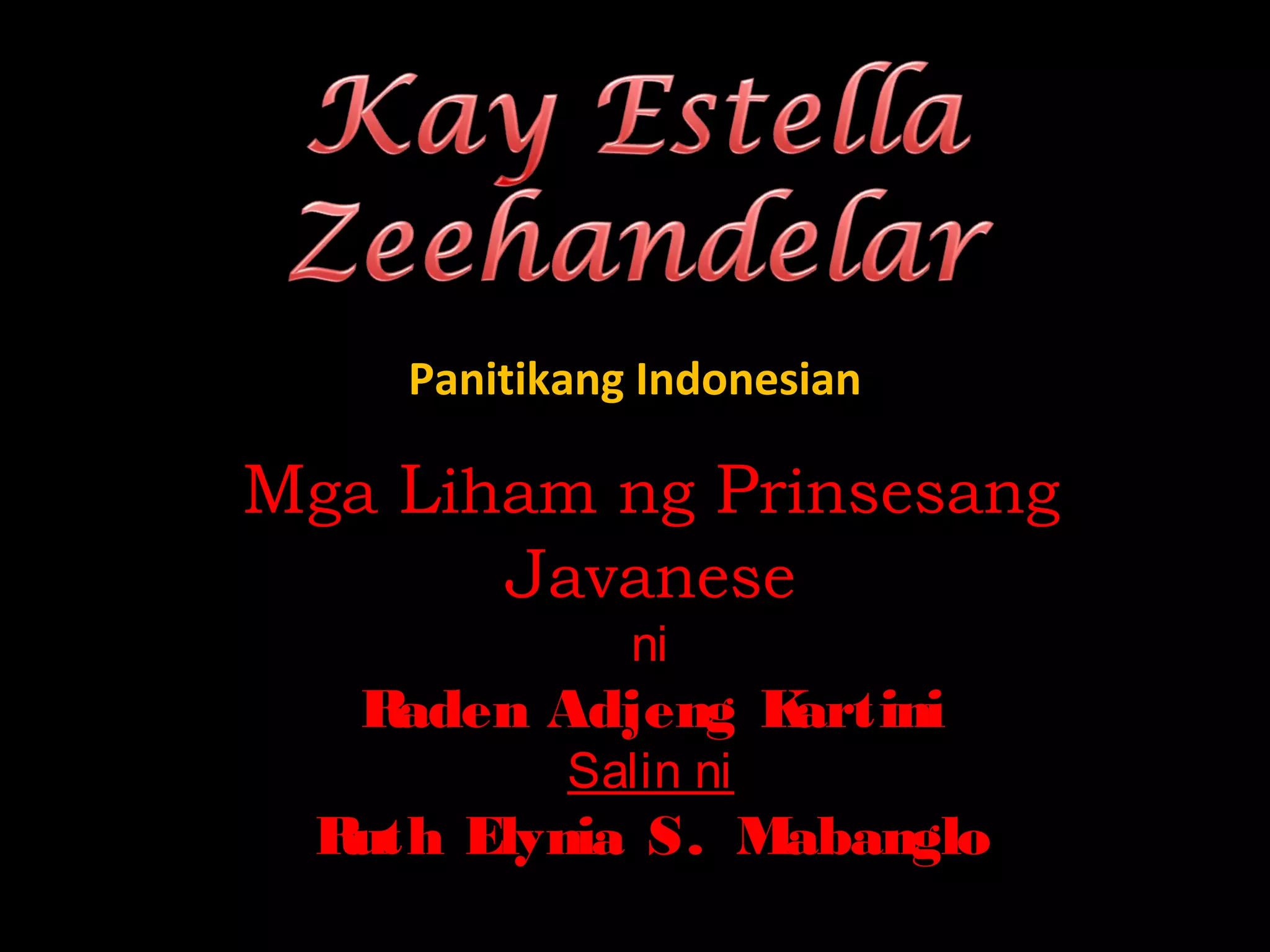 Kay Estella Zeerhandelar | PPT
