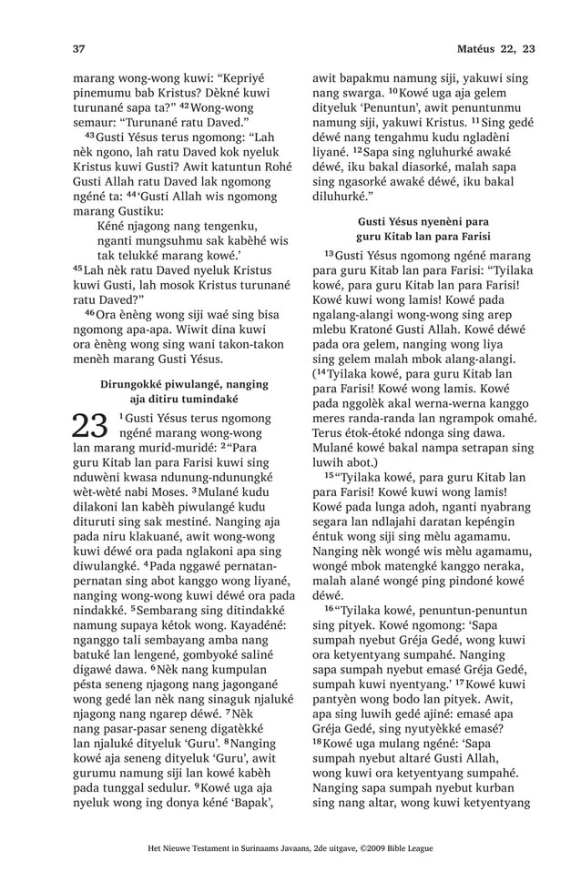 Javanese caribbean bible - new testament | PDF