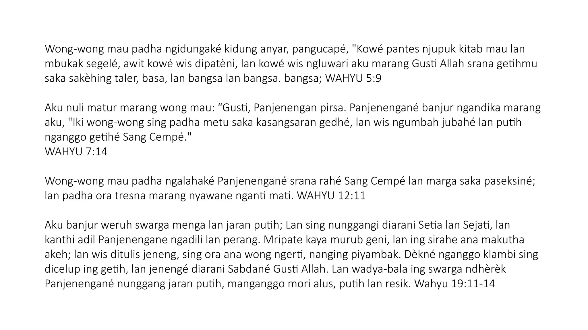 Javanese (Basa Jawa) - The Precious Blood of Jesus Christ - Getih ...