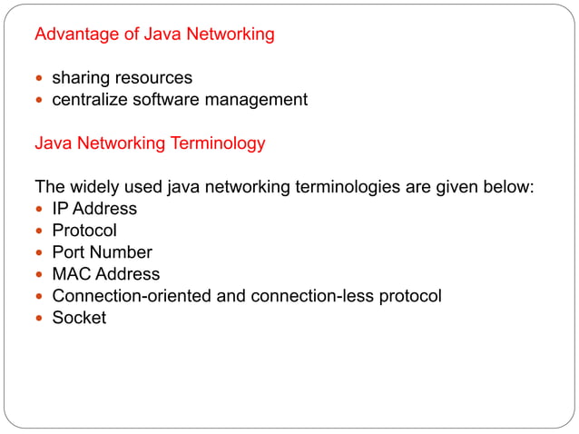 Java Networking Ppt