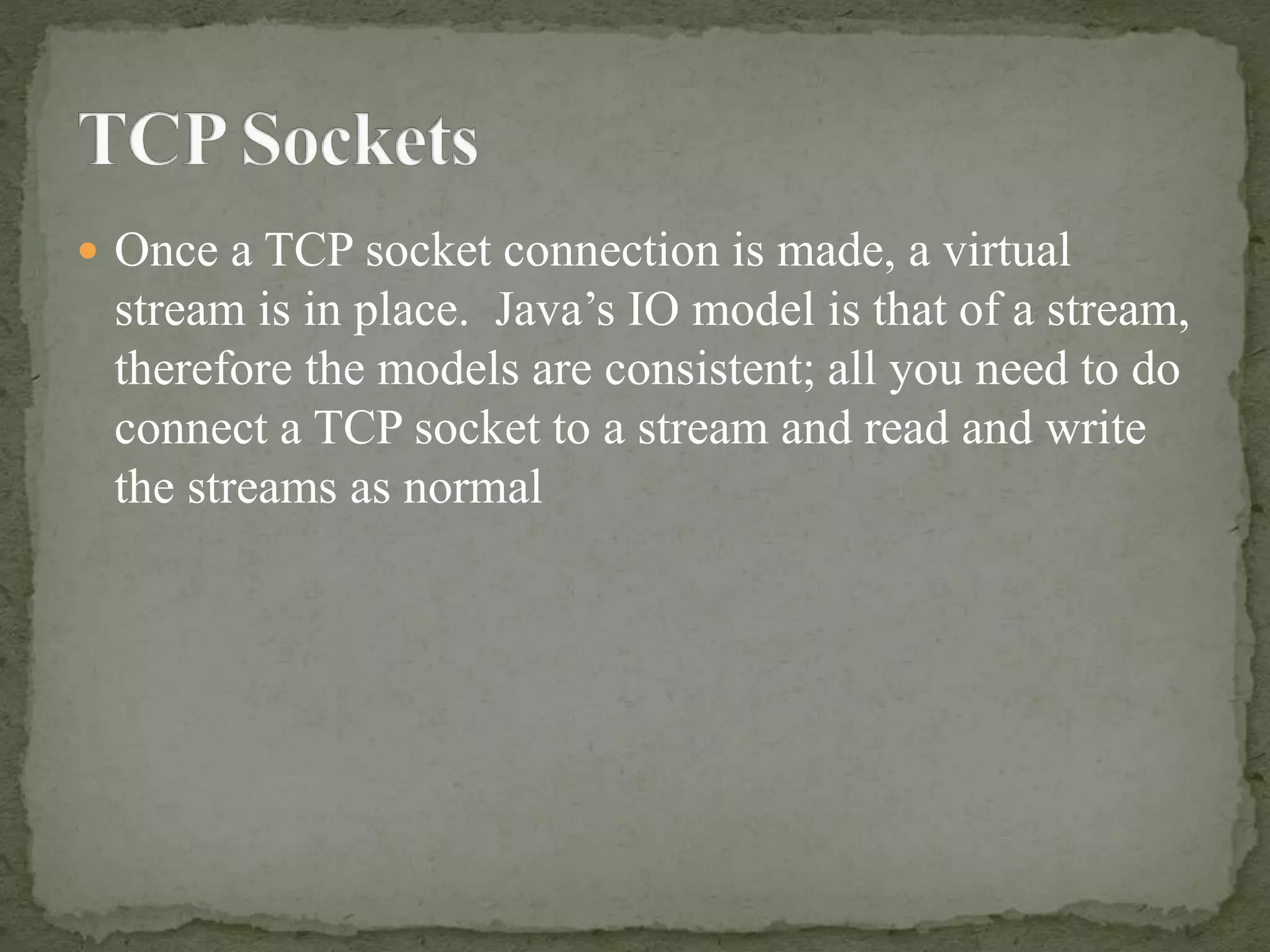 Javanetworkingbasicssocketsoverview | PPTX