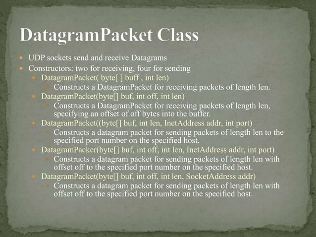 Javanetworkingbasicssocketsoverview | PPTX