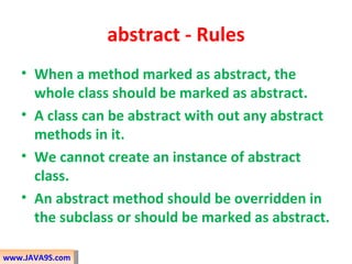Java non access modifiers | PPT