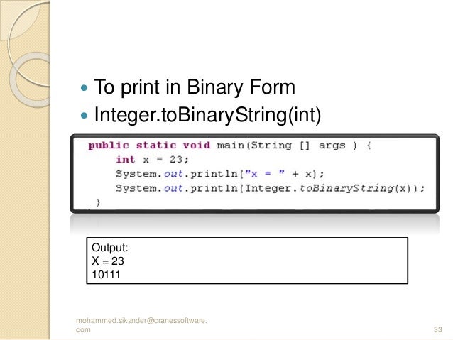 Java notes 1 - operators control-flow