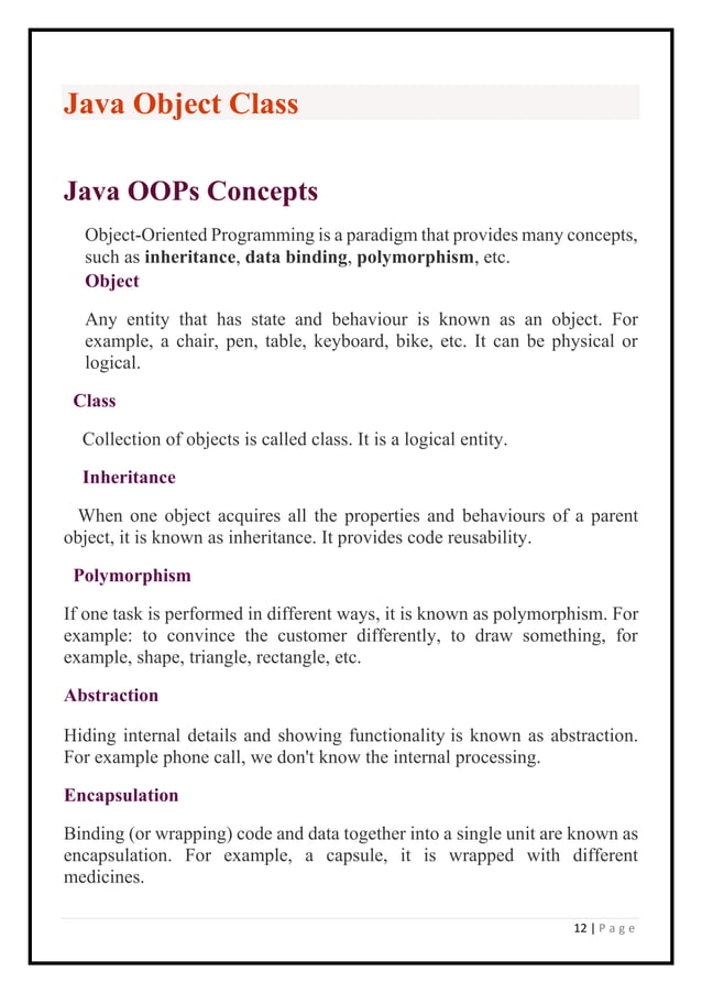 java notes.pdf | Programming Languages | Computing