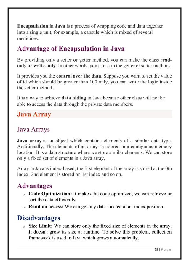 java notes.pdf | Programming Languages | Computing