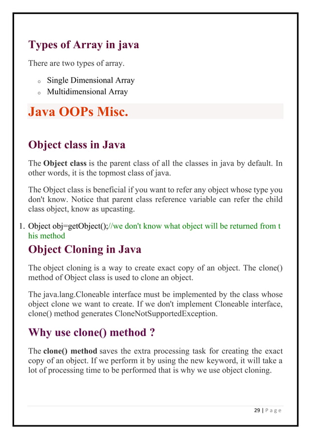 java notes.pdf | Programming Languages | Computing