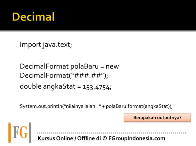Modul Kelas Programming : Java Numbers | PPTX