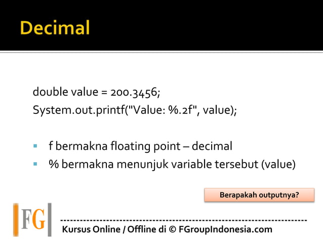 Modul Kelas Programming : Java Numbers | PPTX