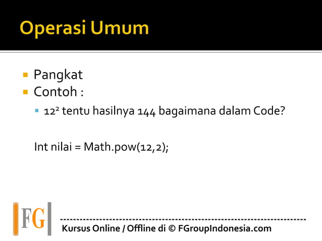 Modul Kelas Programming : Java Numbers | PPTX