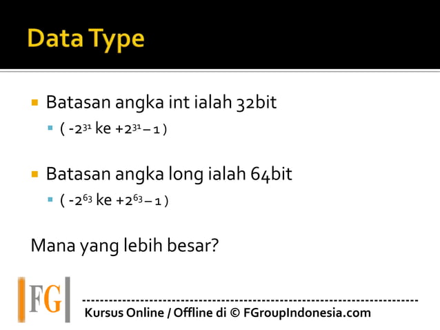 Modul Kelas Programming : Java Numbers | PPTX