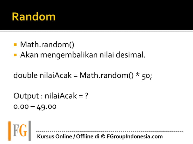 Modul Kelas Programming : Java Numbers | PPTX