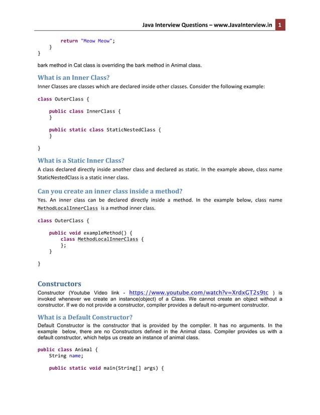 Java object oriented programming - OOPS | PDF | Programming Languages | Computing