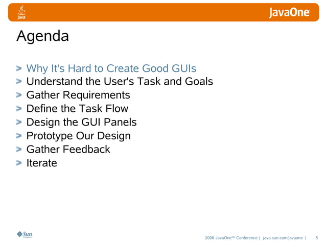 JavaOne 2008: Designing GUIs 101 | PDF