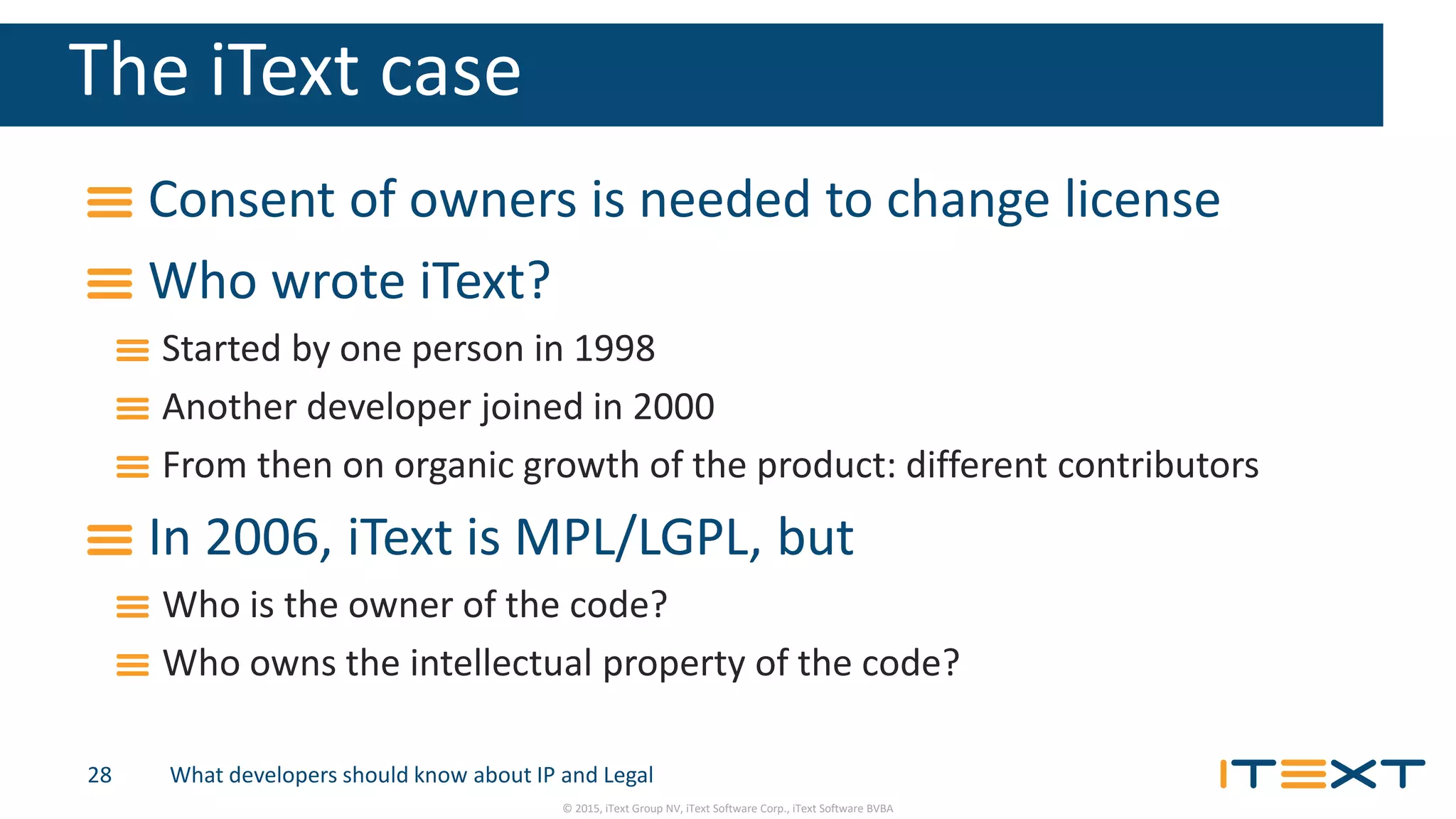 IANAL: what developers should know about IP and Legal | PDF