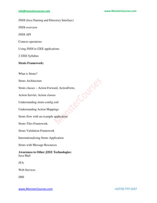 Java Online Training @monstercourses | PDF