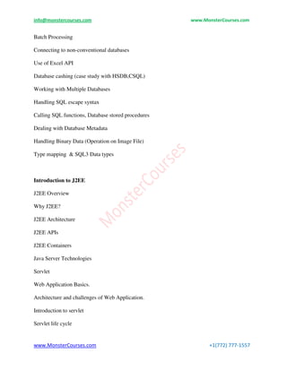 Java Online Training @monstercourses | PDF
