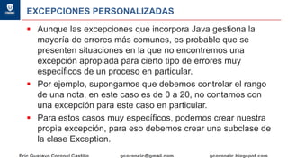 JAVA ORIENTADO A OBJETOS - EXCEPCIONES | PDF