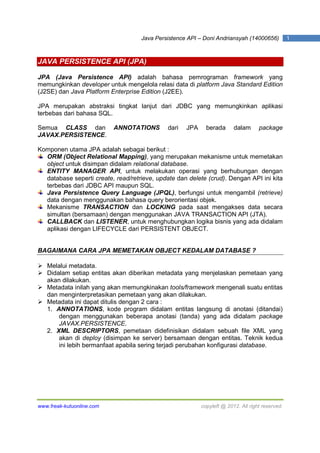 Java persistence api | PDF