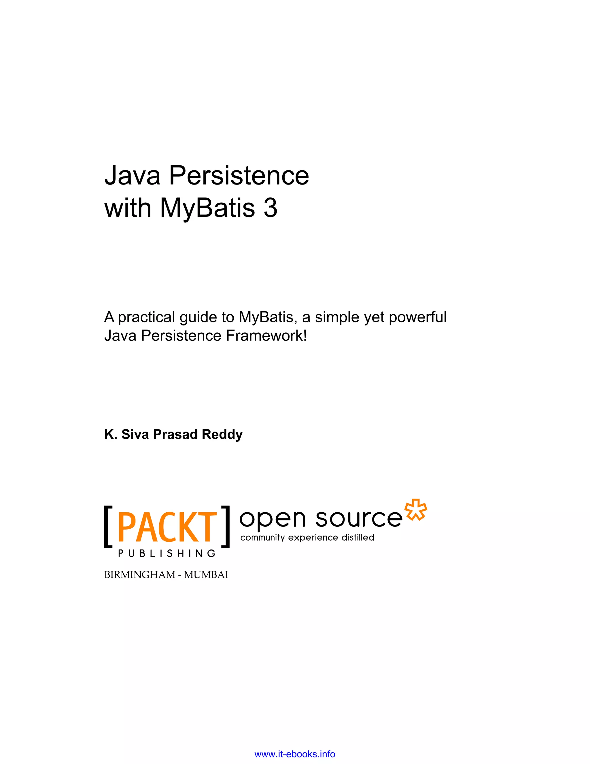 Java persistence with my batis 3 | PDF | Databases | Computer Software and Applications