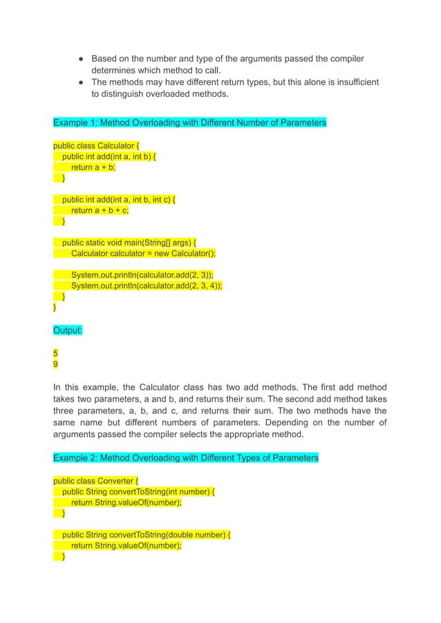Java Polymorphism: Types And Examples (Geekster) | PDF Java Polymorphism: Types And Examples (Geekster) | PDF