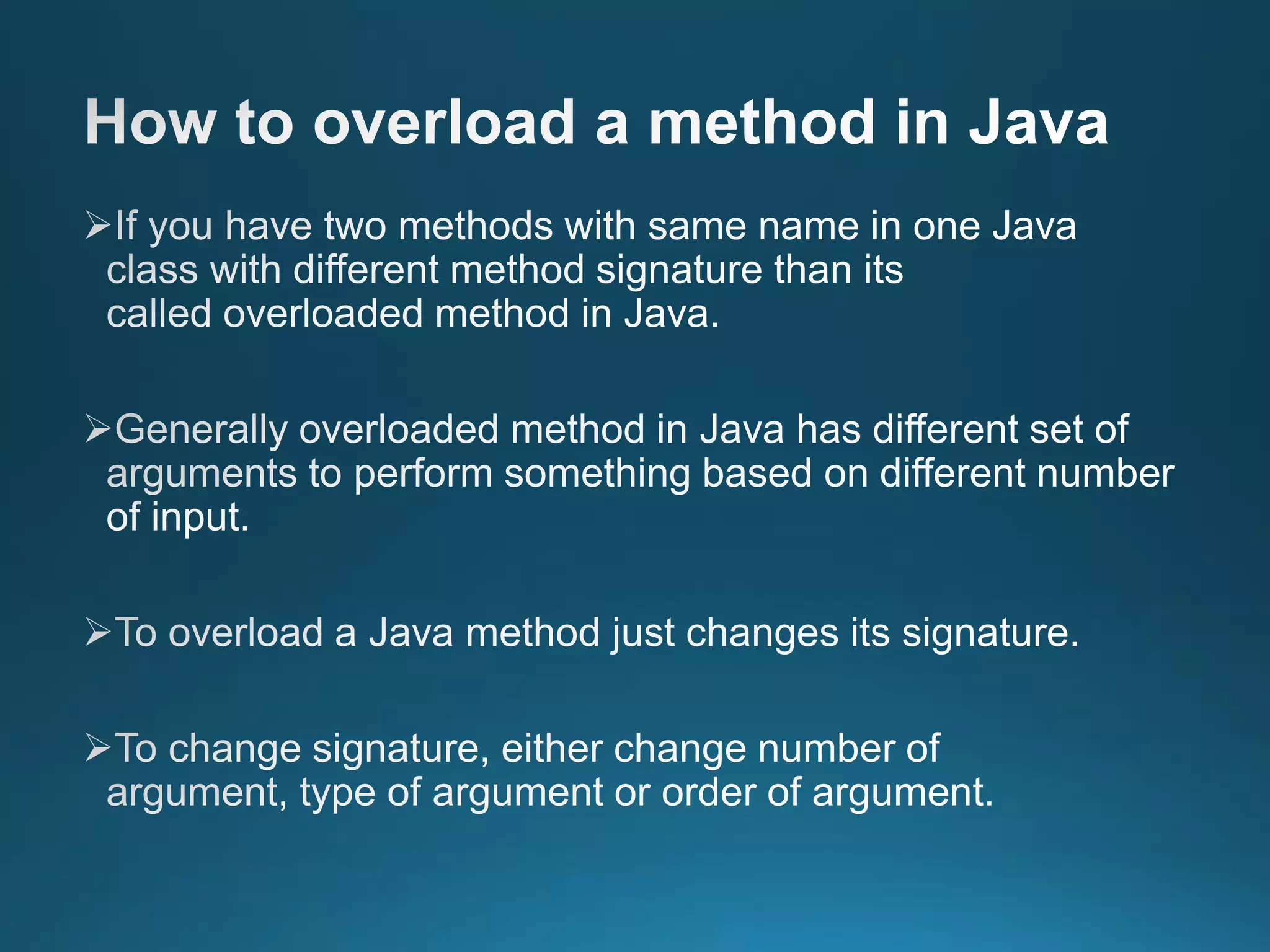 Method Overloading Recursion Passing And Returning Objects From Method New Operator Ppt