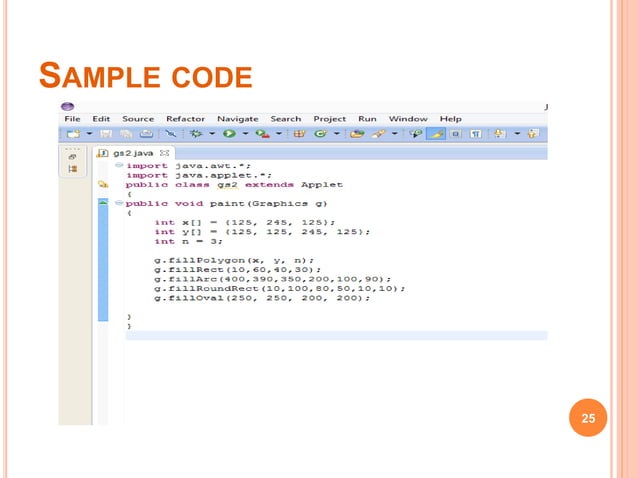 graphics programming in java | PPTX | Programming Languages | Computing
