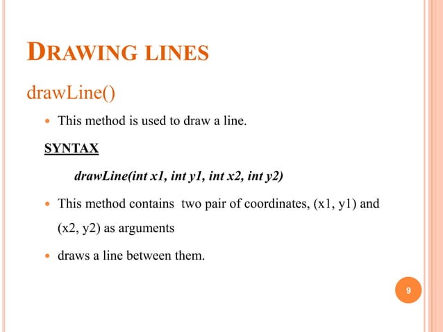 graphics programming in java | PPTX | Programming Languages | Computing