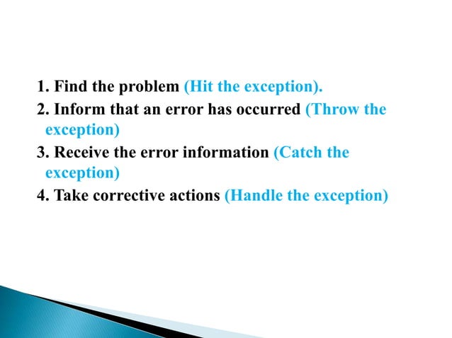 exception handling in java | PPT