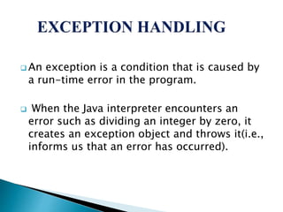 exception handling in java | PPT