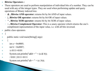 Operators | PPTX | Programming Languages | Computing
