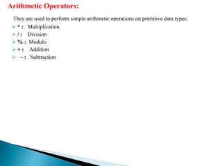 Operators | PPTX | Programming Languages | Computing